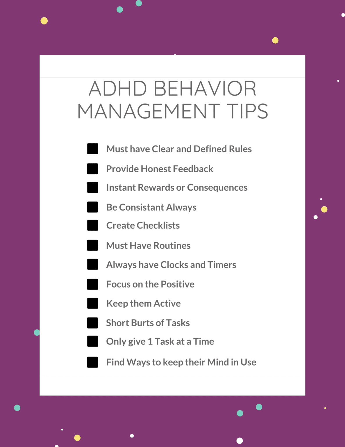 Free ADHD Printables and Information - Thifty Mama Life