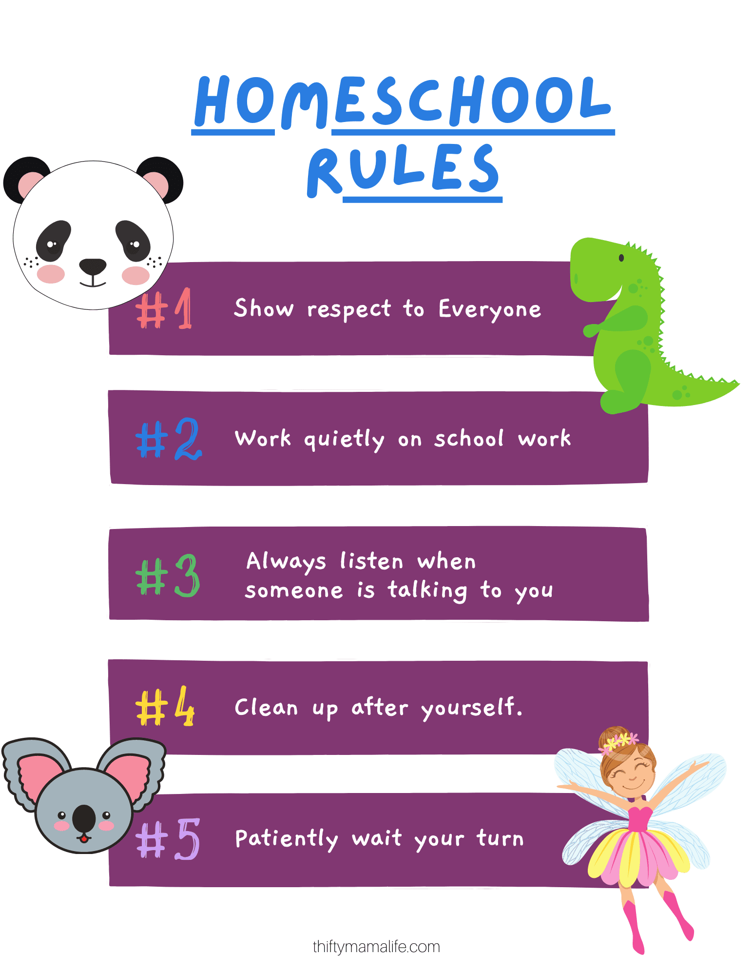 Free Homeschool Printables - Thifty Mama Life